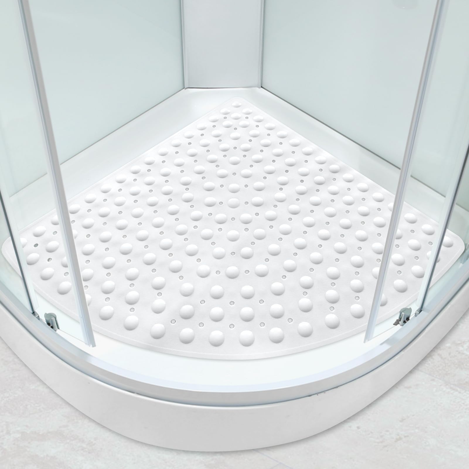 Bathsafe Sector Rubber Corner Shower Mat Anti-slip Quadrant Bath Mat ...