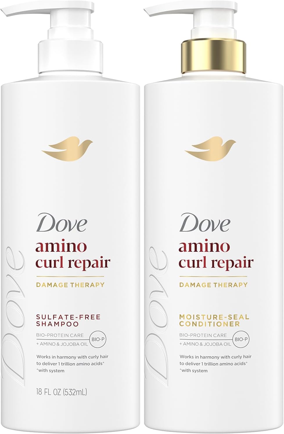 Amazon.com : Dove Shampoo and Conditioner Set, Amino Curl Repair ...