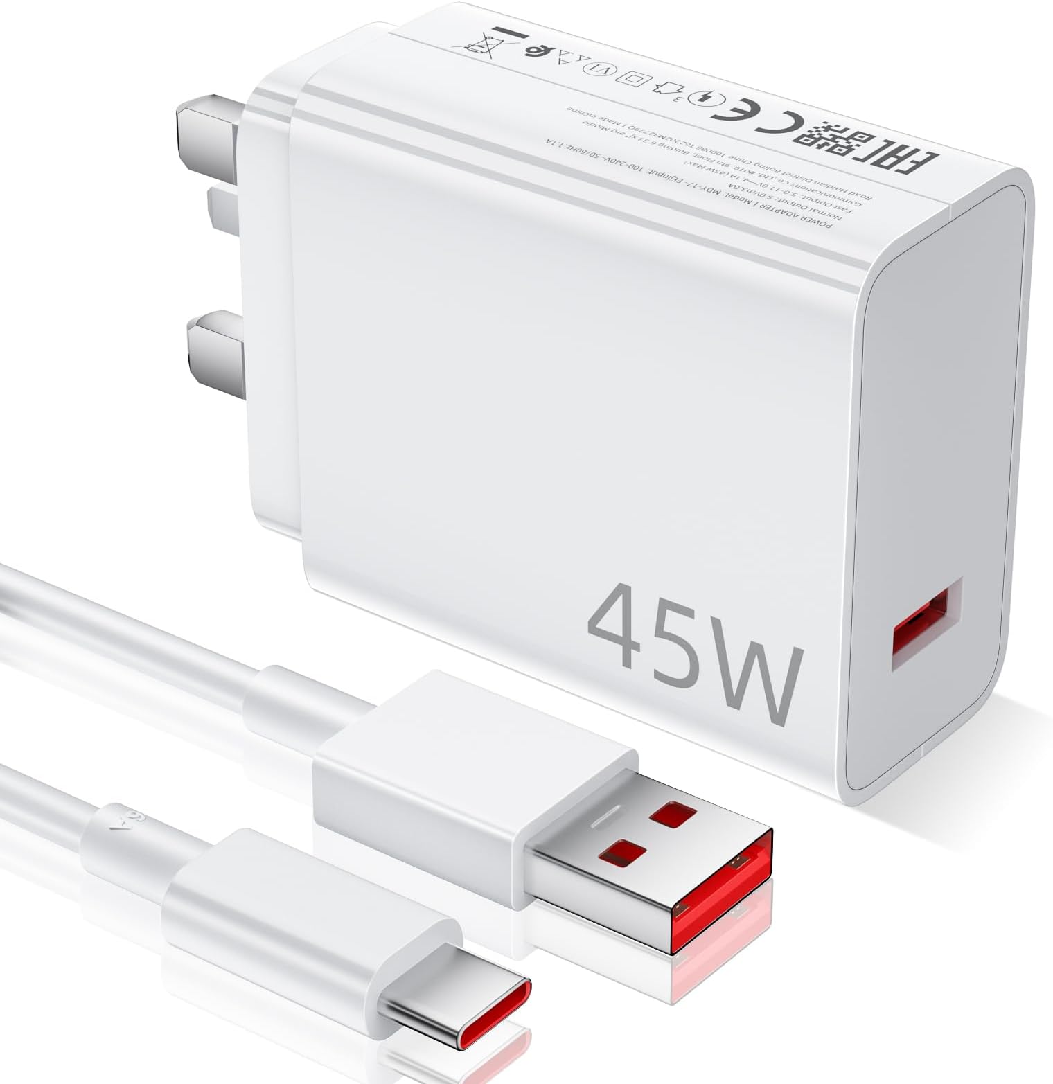 45W USB Plug Turbo Charger for Redmi Note 14 Pro 13 POCO X7 Pro,USB ...