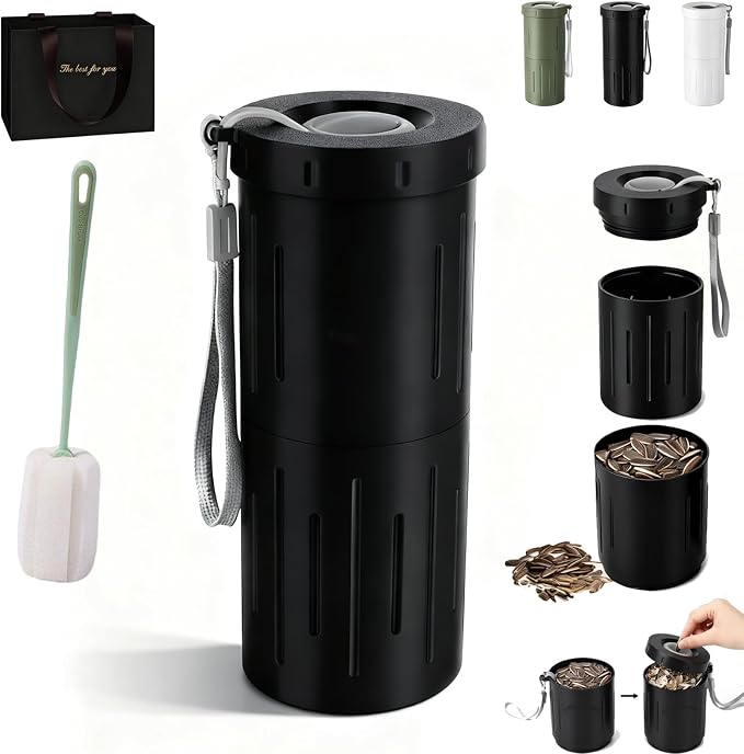 NNBWLMAEE Portable Sunflower Seed Spit Cup with Shell Storage ...