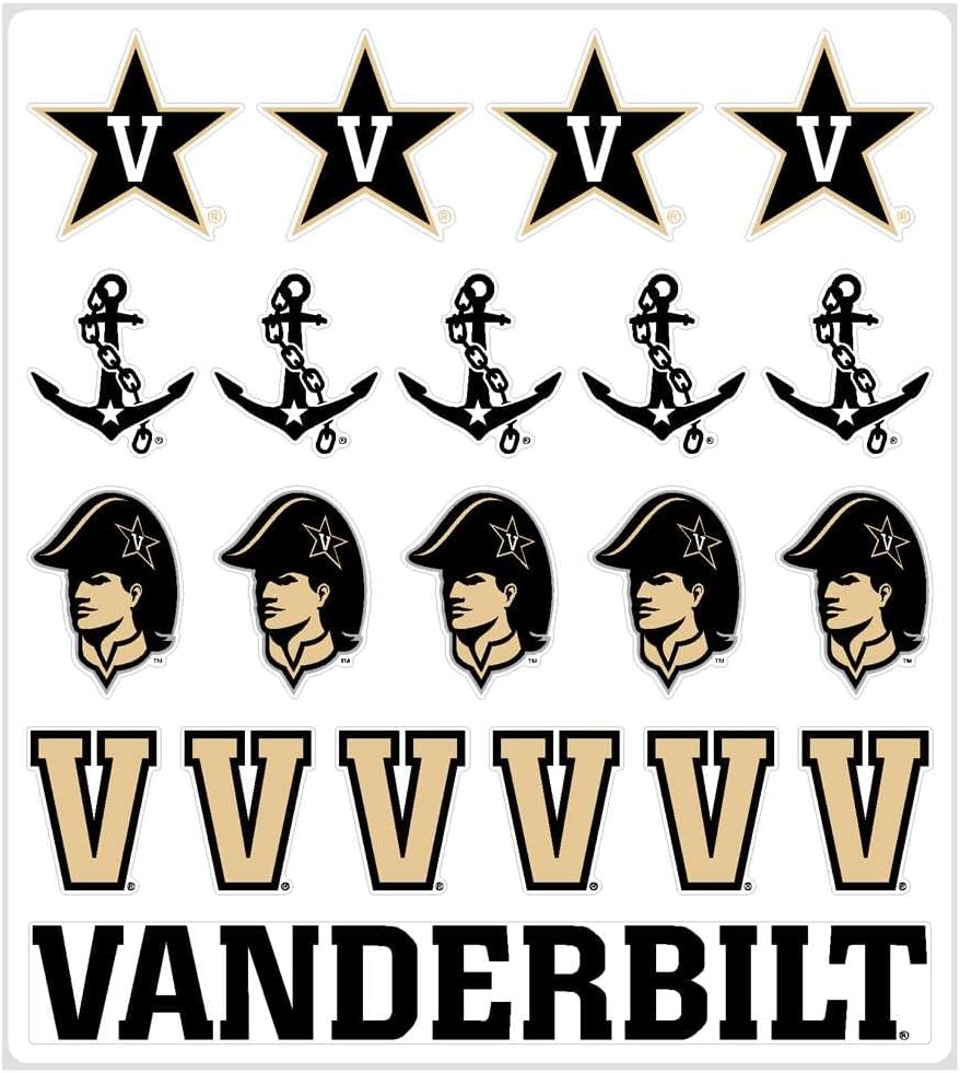 Amazon.com: Vanderbilt Commodores Multi-Purpose Vinyl Sticker Sheet ...