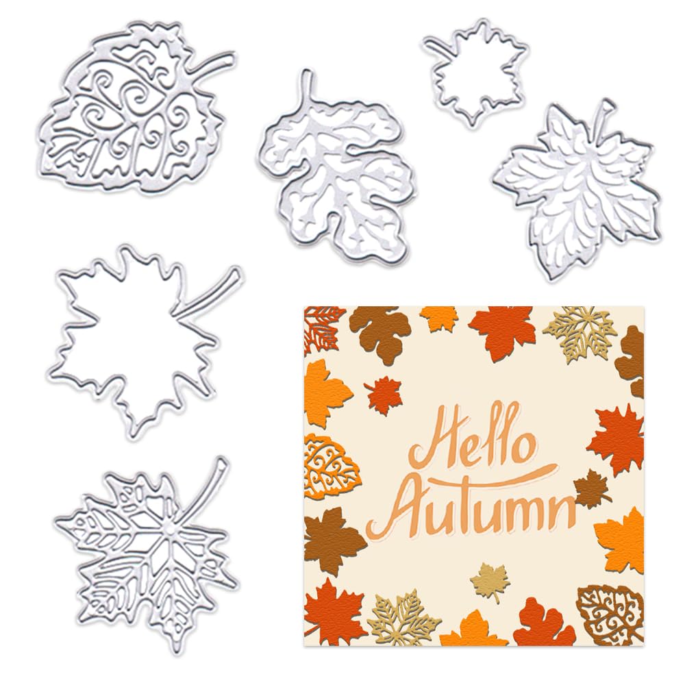 Amazon.com: Hying Fall Leaves Cutting Dies for Card Making, Autumn ...