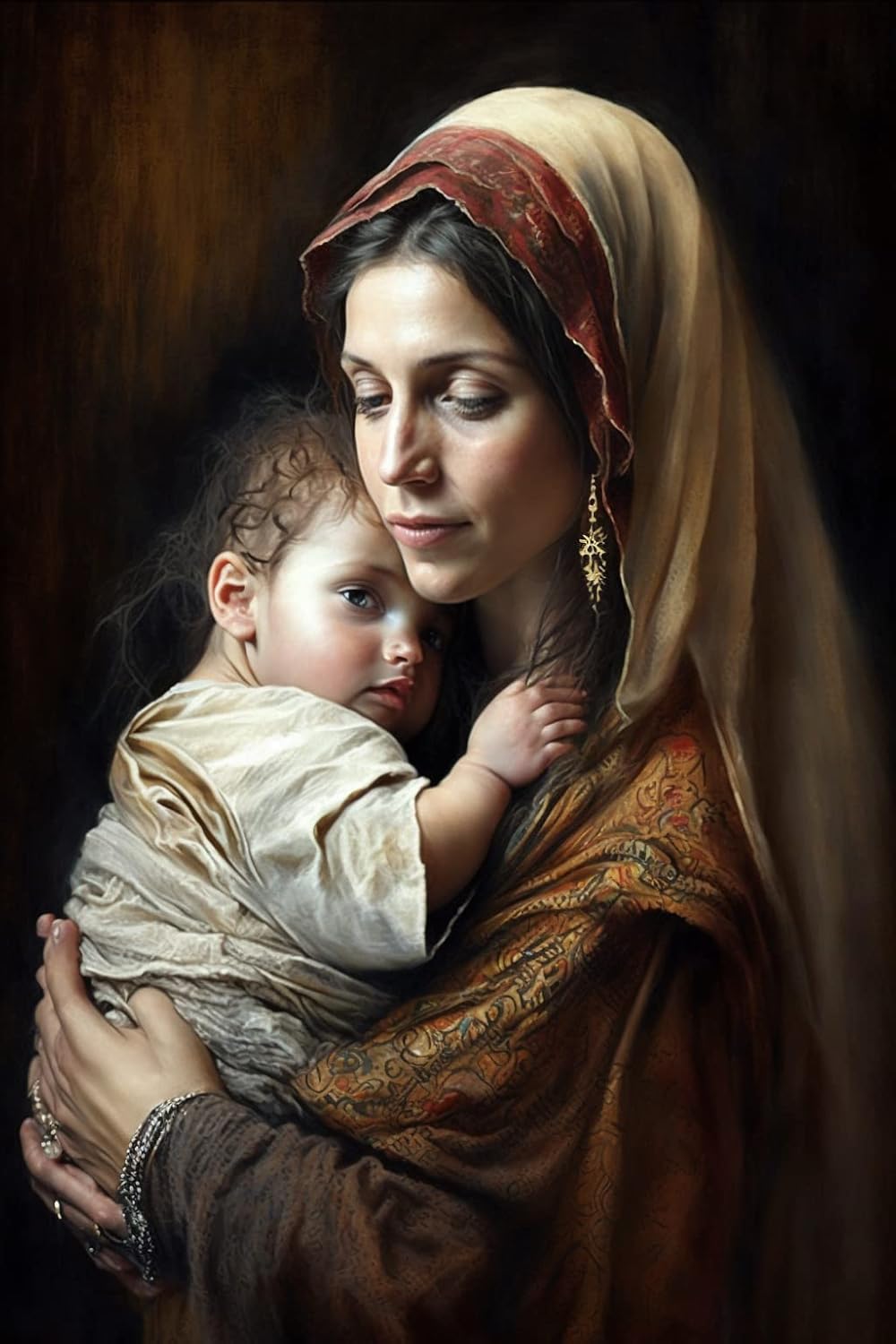 Amazon.com: Woman and Child Diamond Painting Kits Religious Diamond ...