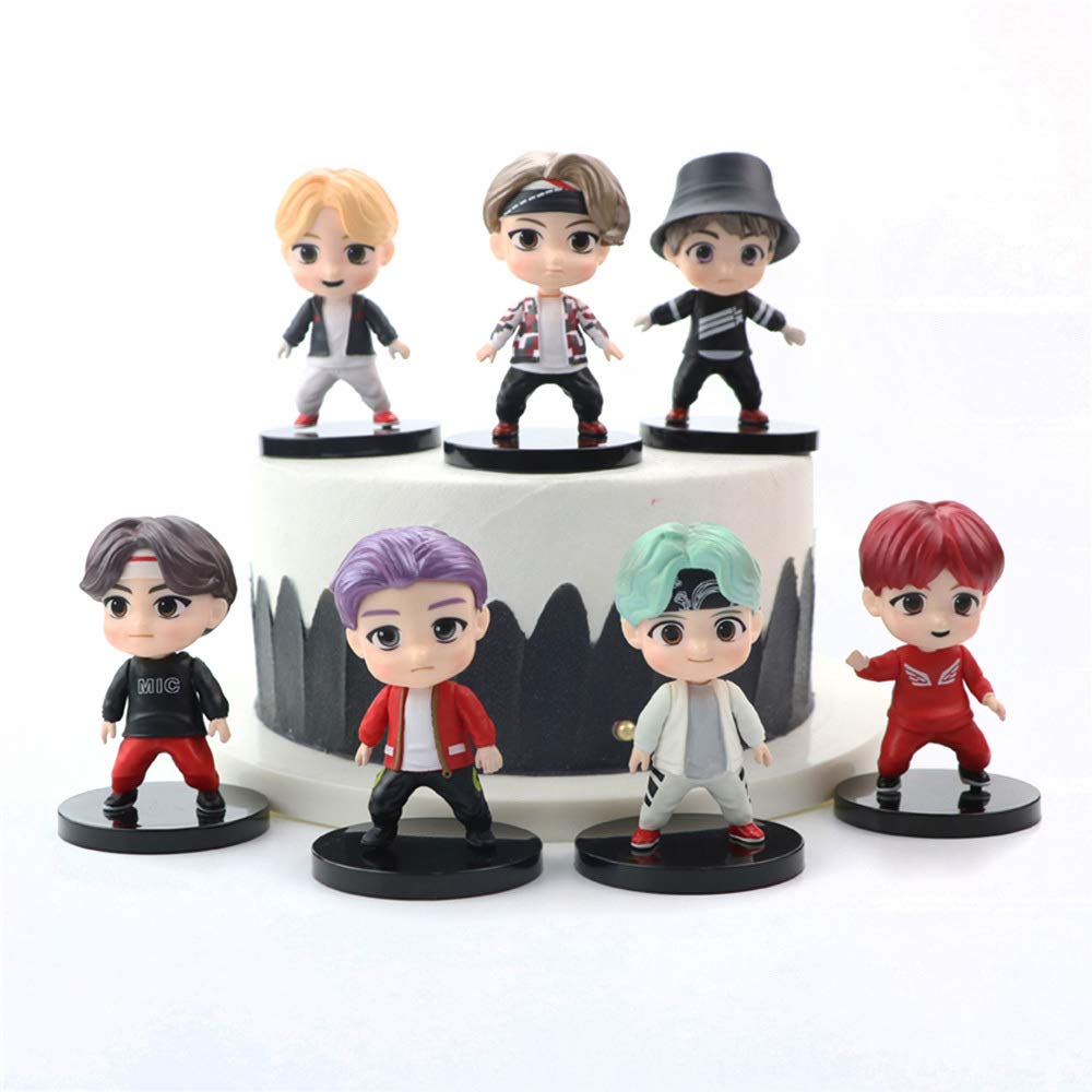 Buy 7PCS BTS Mini Idol Doll Deluxe Figure Play Set BTS Cake Topper ...