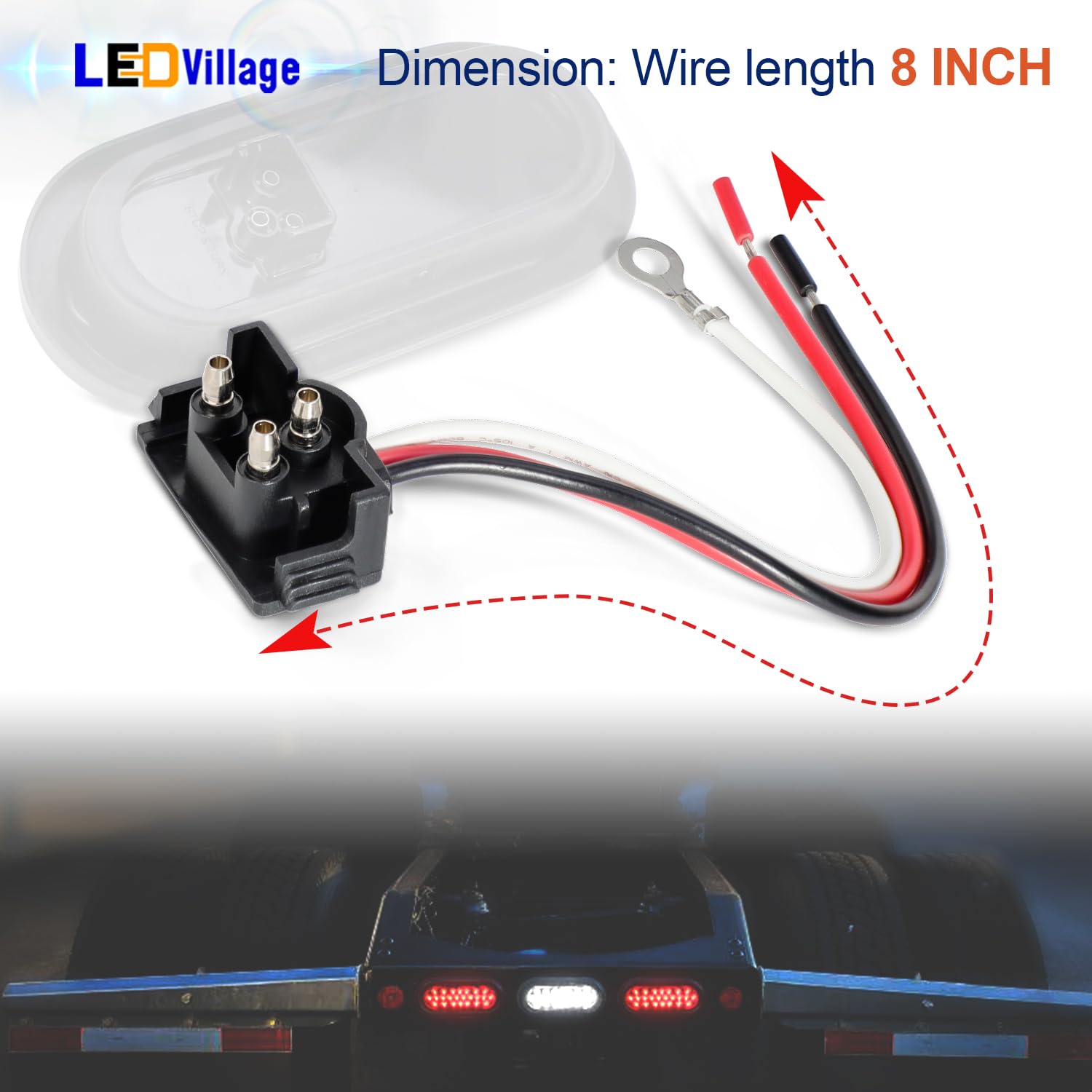 Snapklik.com : 20X Truck Trailer Molded 3 Prong Pin Pigtail Harness ...