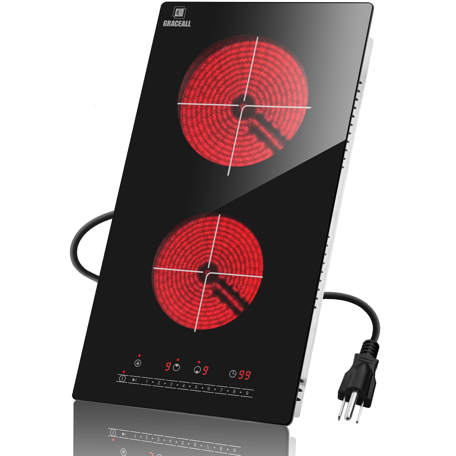 Amazon.com: GRACEALL 2000W 2 Burners Electric Stove 12 inch Infrared ...