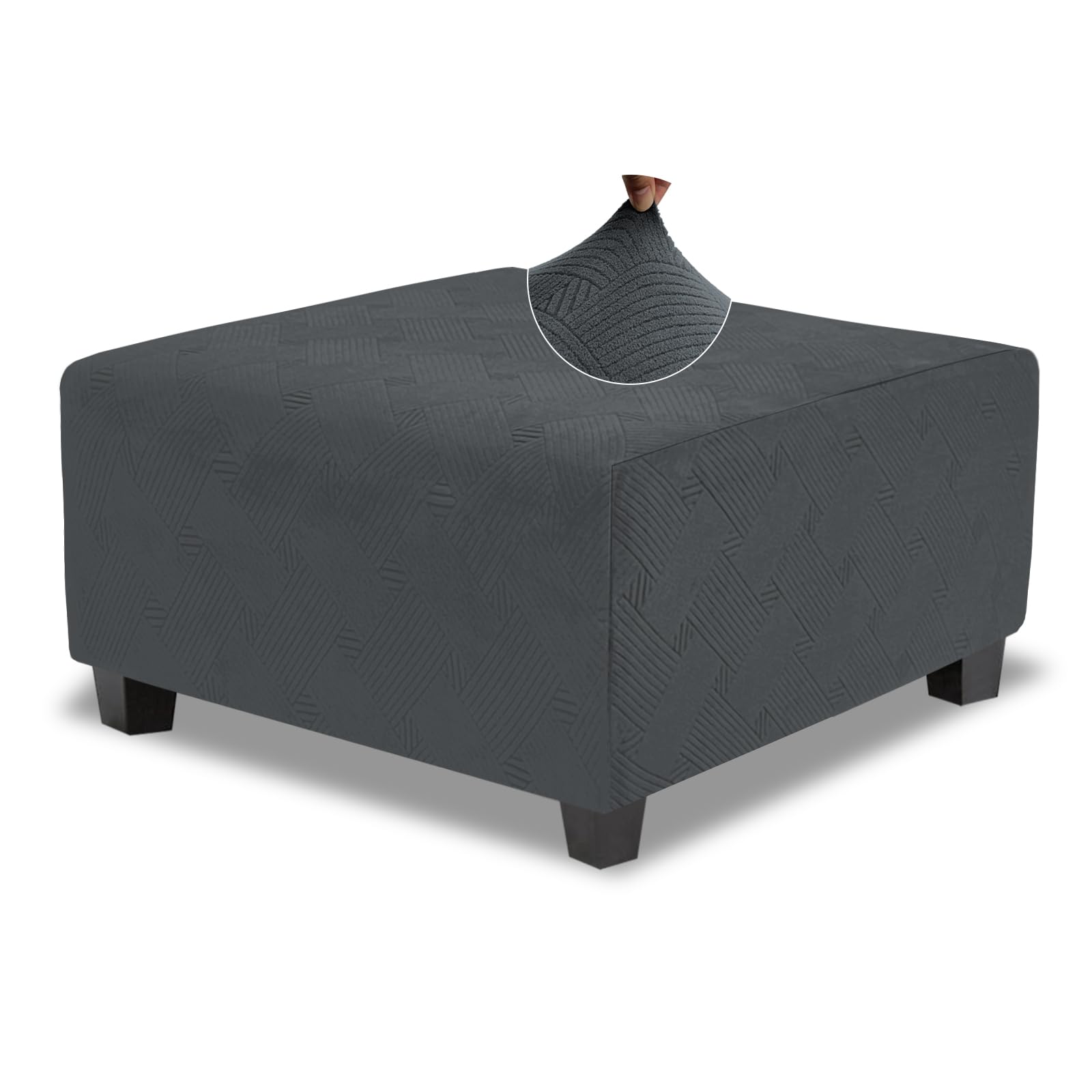 Amazon.com: TOPHMDECOR Ottoman Cover Square X-Large Stretch Slipcover ...