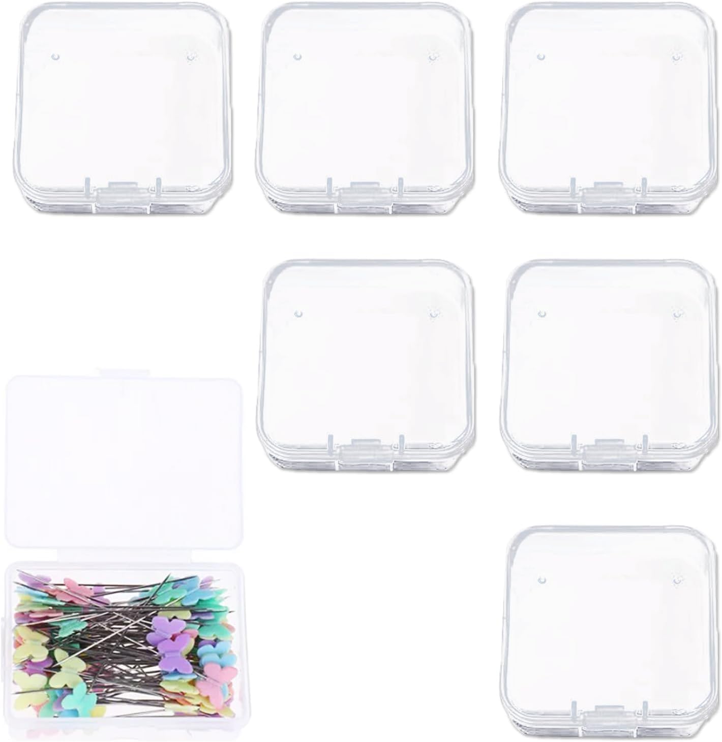 20Pcs Small Clear Plastic Storage Box, Transparent Square Bead ...