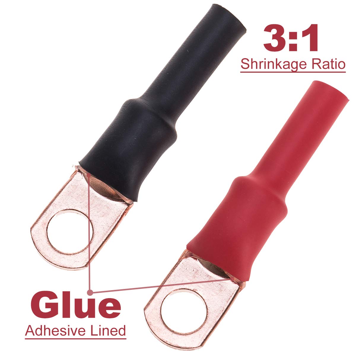 Snapklik.com : RockDIG 10-Pack Guage 2-3/8 Copper Wire Lugs, Battery ...