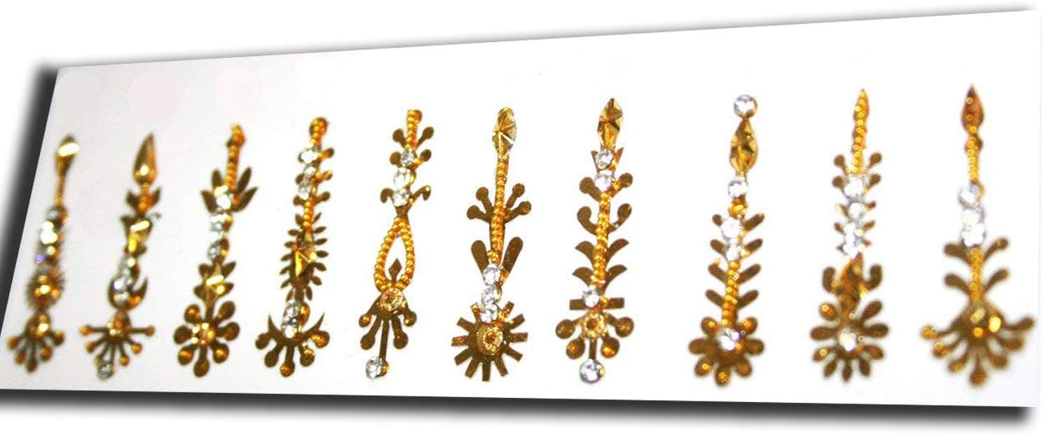 Amazon.com : Gigi Gold Bindi Crystal Indian Bindi Face Jewels Gold ...