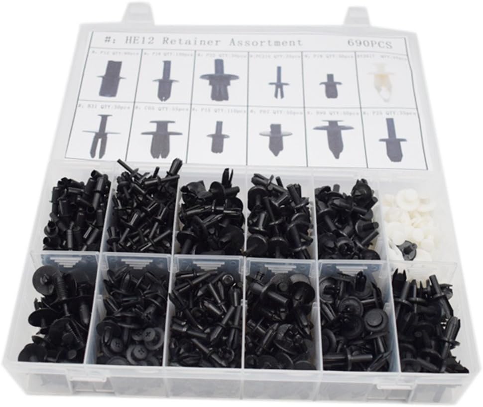 Amazon.com: 690pcs Car Auto Retainer Clips & Plastic Fasteners Set-12 ...