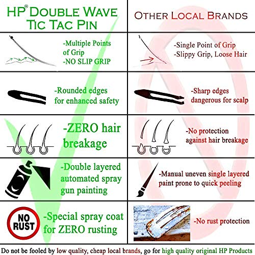 HP HIGH PROFILE Large Metal Tic Tac Hair Clips for Women, Children and ...