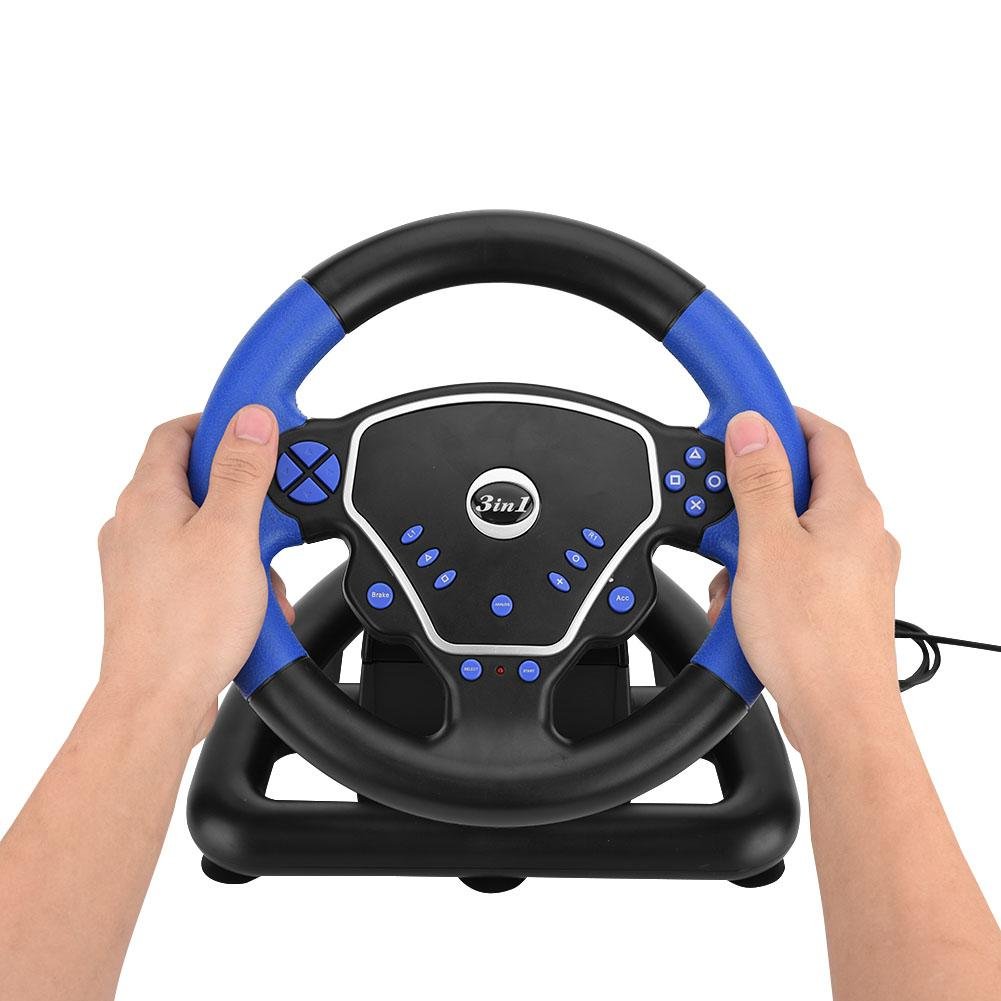 Yosoo- 3 in 1 Game Steering Wheel, 180 Degrees Universal USB Computer ...
