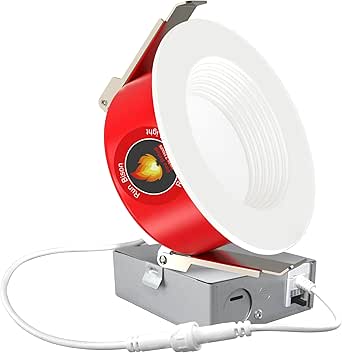 Run Bison 4 inch Fire Rated Canless LED Recessed Light, CRI 90+, 2700K ...