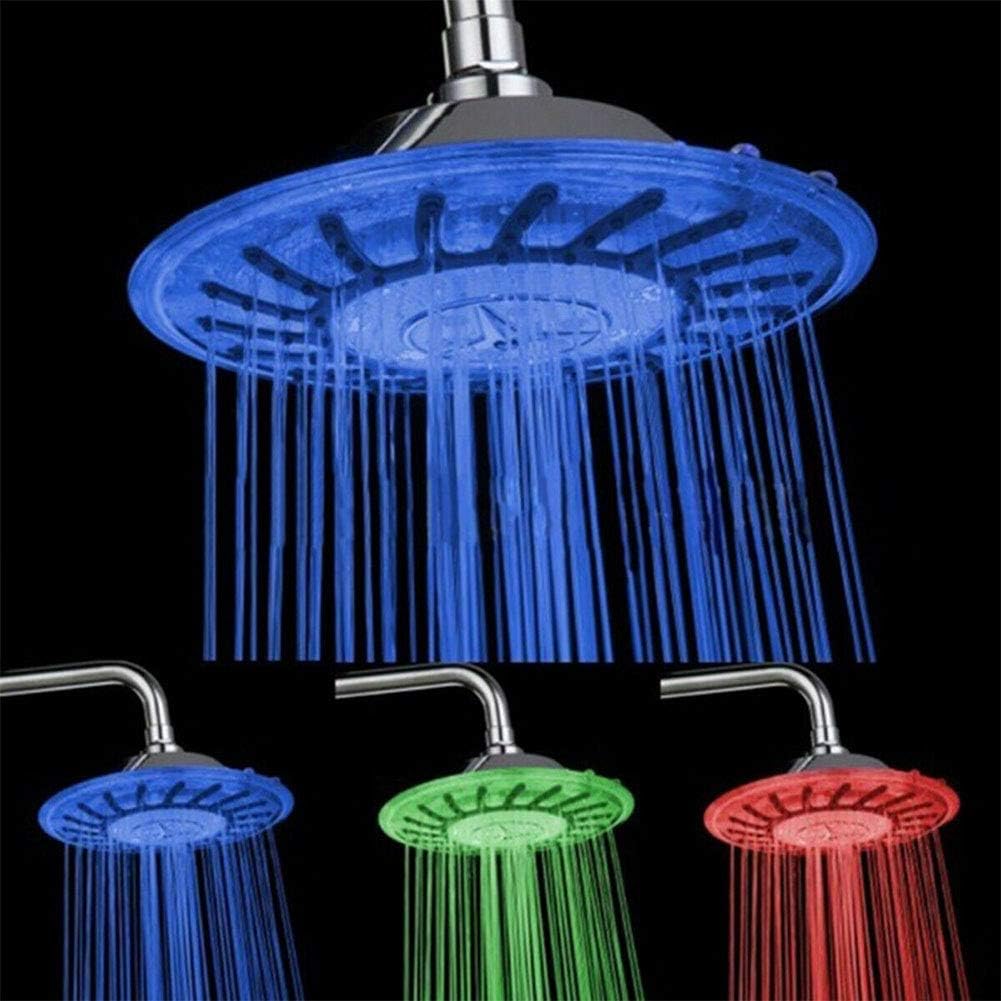 LED Shower Head 8 inch, Auto Color Changing LED Shower Head Round ...