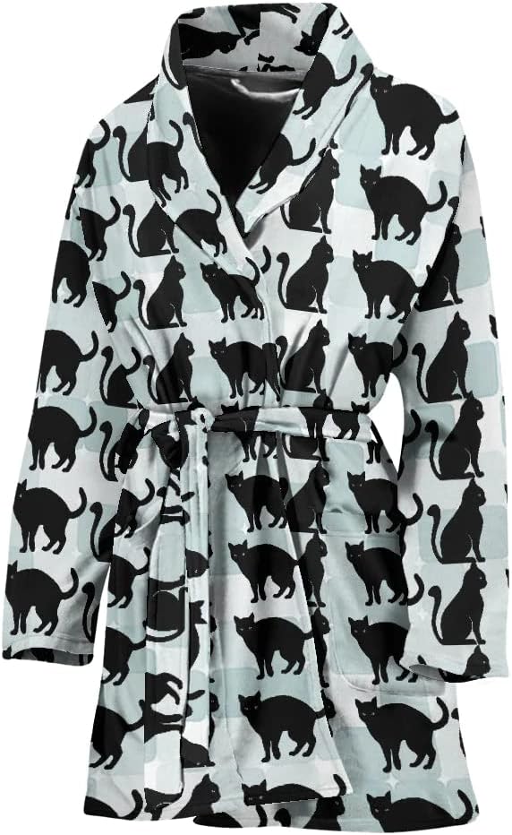 Amazon.com: Cat Patterns Print Women's Bath Robe Universal Fit Women's ...