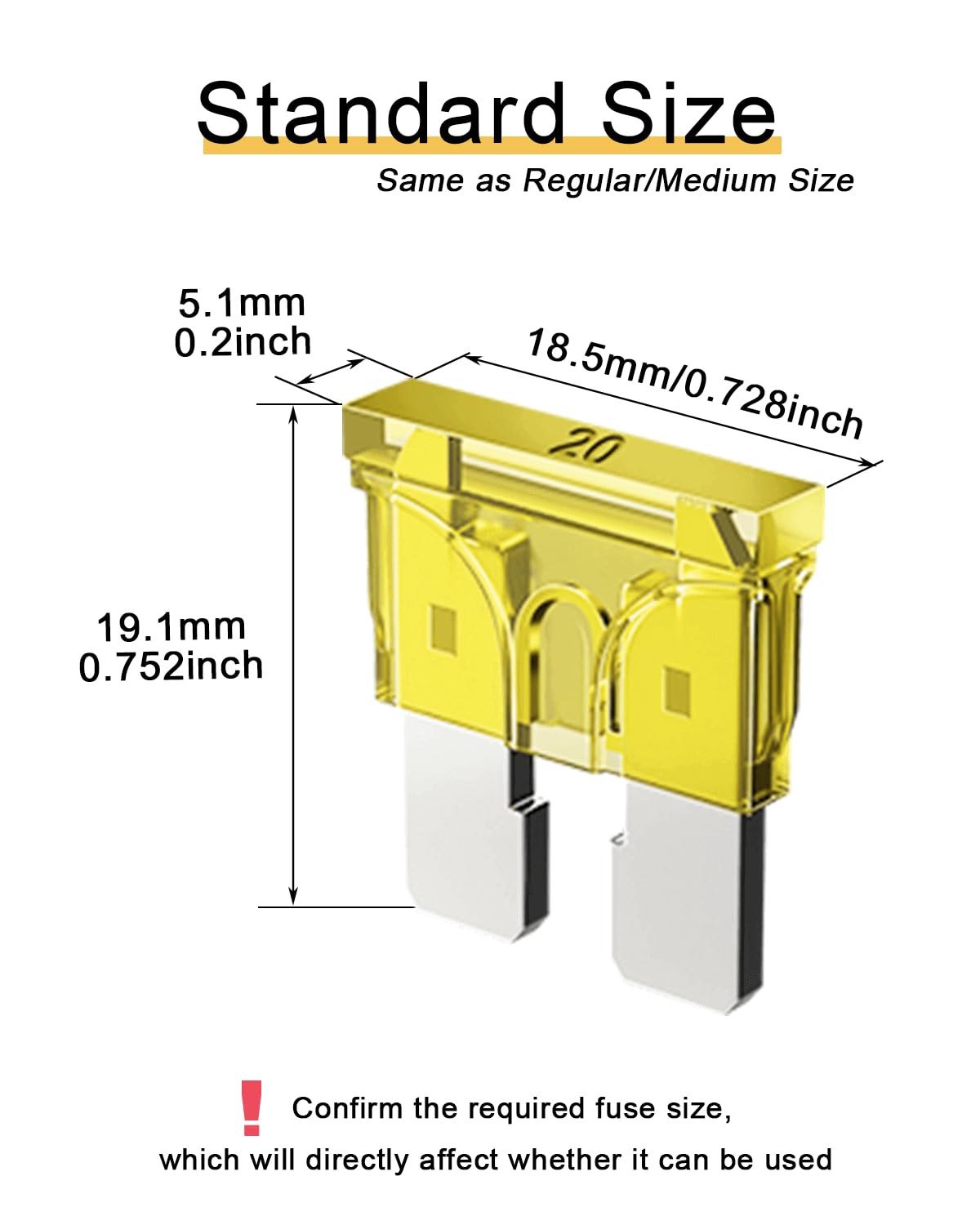Snapklik.com : Riseuvo 20pcs 20A Standard Car Fuses - 20 AMP Automotive ...