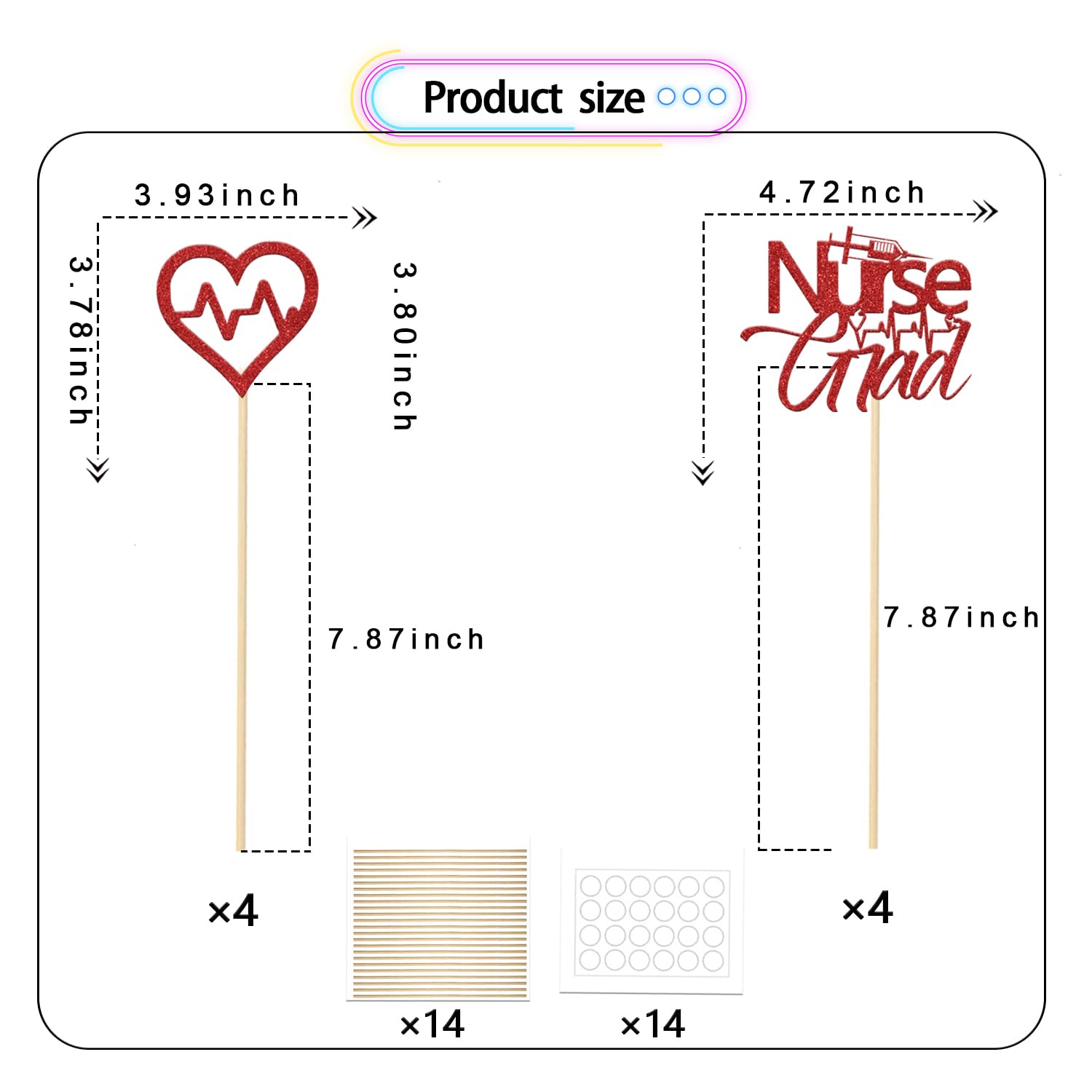 Snapklik.com : 8Pcs Nurse Grad Centerpiece Sticks, Nursing Grad Sticks ...