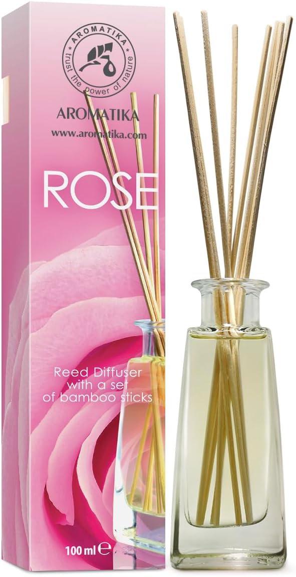 Amazon.com: Reed Diffuser Rose 3.4 Fl Oz - Fresh & Long Lasting ...