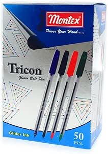 Montex Tricon Glider Ink Ball Pen Pack Of 50 - Blue [ Os-st009-03 ...