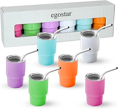 Amazon.com | 3 oz Mini Stanley Tumbler Shot Glass with Straw and Lid ...