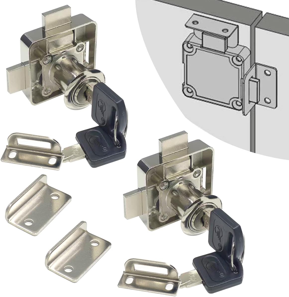 Cabinet Double Door Lock Cabinet Drawer Lock Safety Lock Double Latch ...