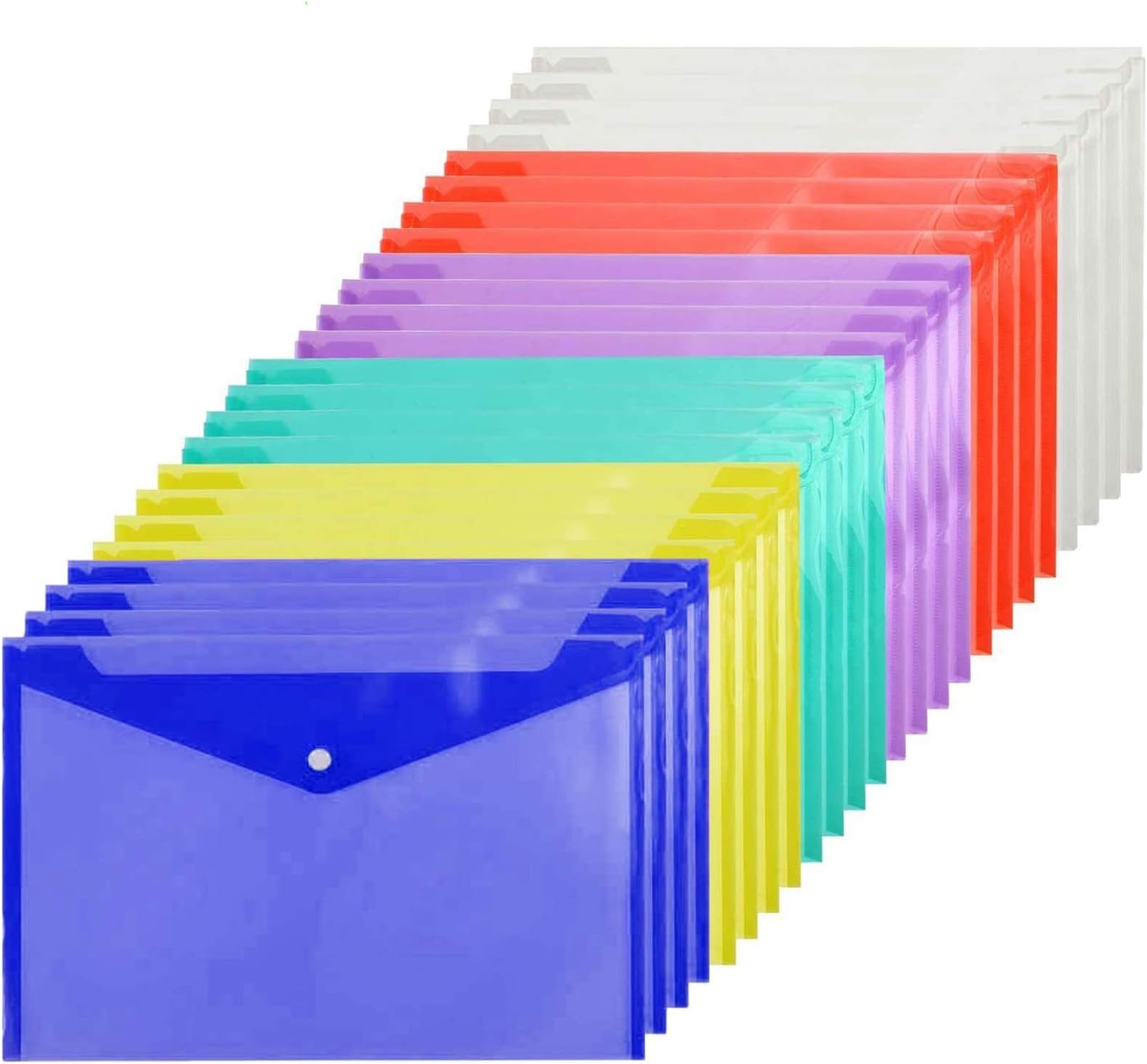 Amazon.com : Cooldool 30 Pcs Poly Envelope Folder with Snap Button ...