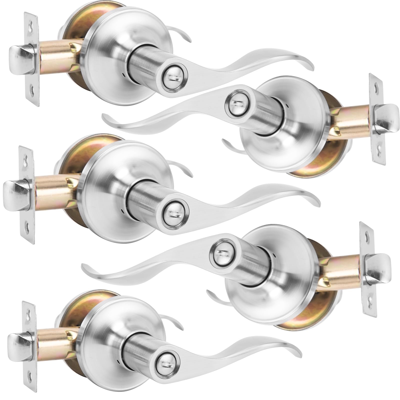 RSYEKU Brushed Nickel Door Handle Interior Door Levers Privacy,Door ...