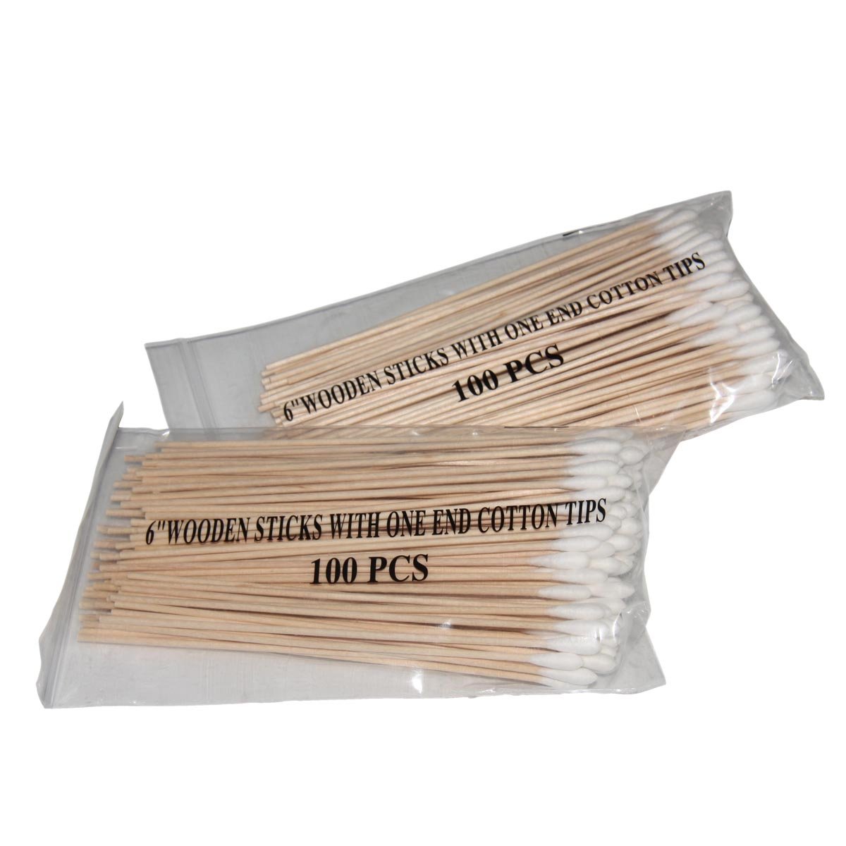Snapklik.com : 200 Pcs Cotton Swab Applicator Q-tip Swabs 6" Extra Long ...