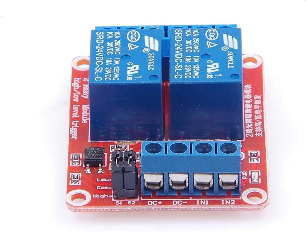 DollaTek 5V 2-Channel Relay Module With Optocoupler 2-Way Relay Relay ...