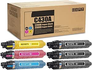 Amazon.com: SP C430A High Yield Toner Cartridge Set - DOPHEN 821070 821073 821072 821071 ...