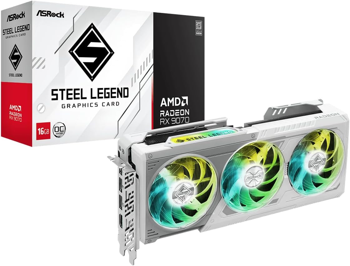 Amazon.com: XFX Mercury AMD Radeon RX 9070XT OC Magnetic Air White Edition with RGB 16GB GDDR6 ...