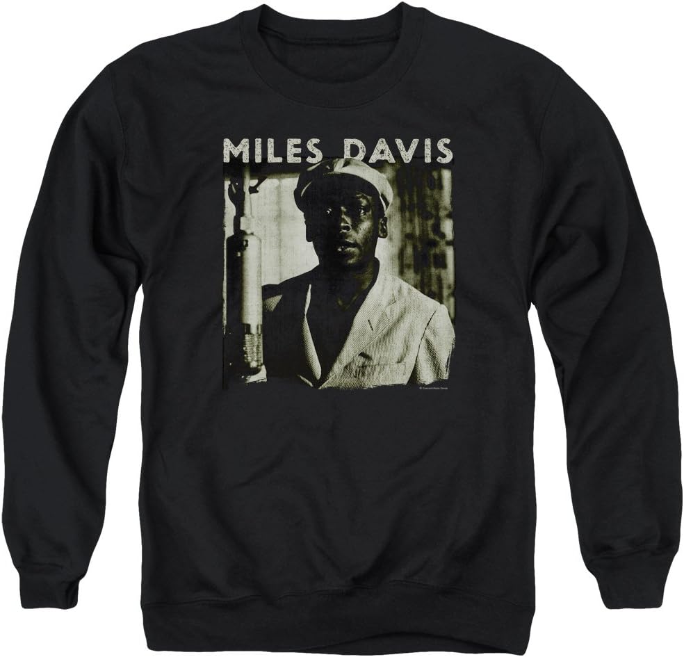 Miles Davis - Mens Miles Portrait Sweater, Medium, Black : Amazon.com ...
