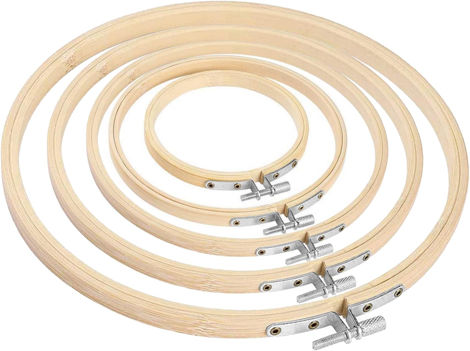 5 PCS Embroidery Hoops Round Bamboo Embroidery Hoop Circle Embroidery ...