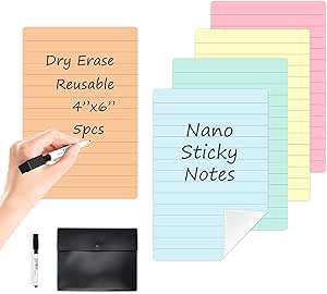 JJPRO Dry Erase Sticky Notes-Colorful Reusable Whiteboard Stickers ...