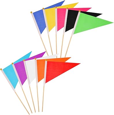 Amazon.com : LyButty 20 Pack Solid Color Blank Pennant Flags Set on ...