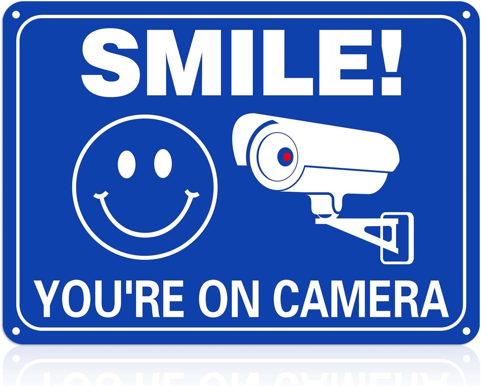 Smile You’re on Camera Sign, Rust Free Aluminum Video Surveillance ...