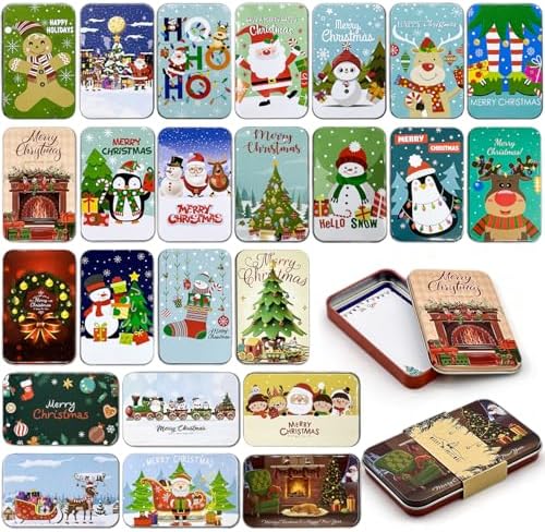 Amazon.com: AIDYVOI 24 PCS Christmas Gift Card Tin Holder Boxes with ...