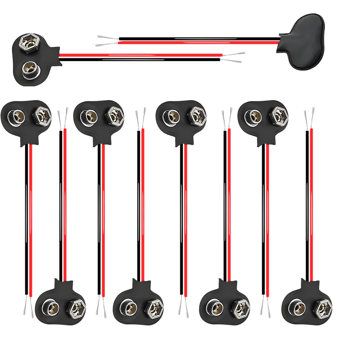 Amazon.com: Aliagle 10 PCS T-Type 9V Battery Connector with Wires ...