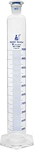 Amazon.com: EISCO Graduated Cylinder, 1000mL - Class B - 29/32 Polypropylene Stopper - Round ...