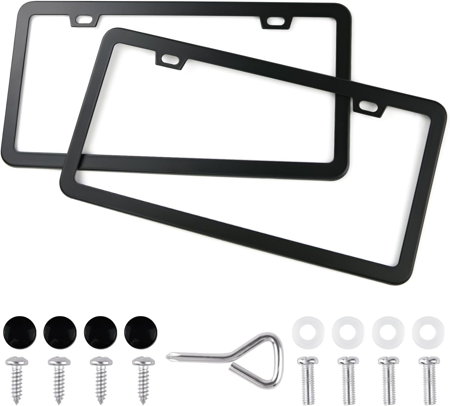 Amazon.com: Zuihug 2PCS License Plate Frame with 2 Holes for Easy ...