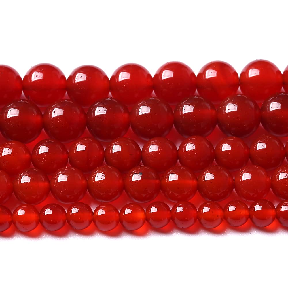 Amazon.com: 8mm 45pcs 7A Natural Red Agates Beads Round Loose Beads for ...