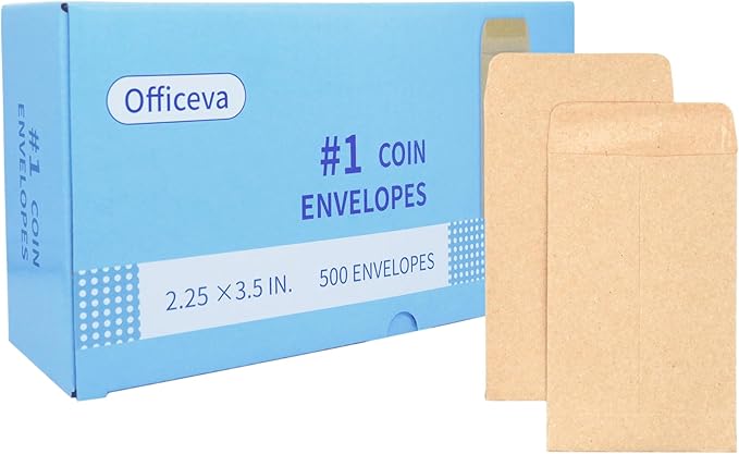 Amazon.com : Budgenix #1 500 Pcs Small Coin Envelopes 2.25" x 3.5" with ...