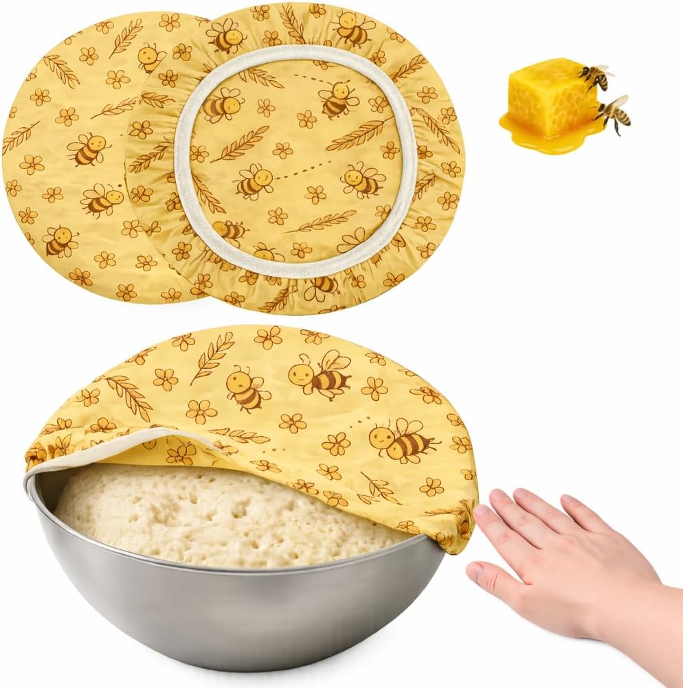 Amazon.com: 2 Pack 10 Inch Reusable Round Beeswax Bowl Covers for ...