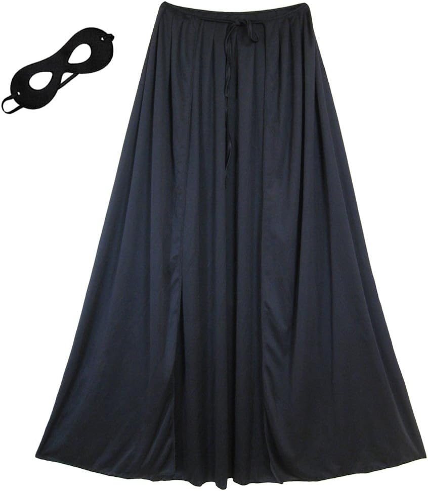 Amazon.com: SeasonsTrading 28" Black Superhero Cape & Mask Costume Set ...
