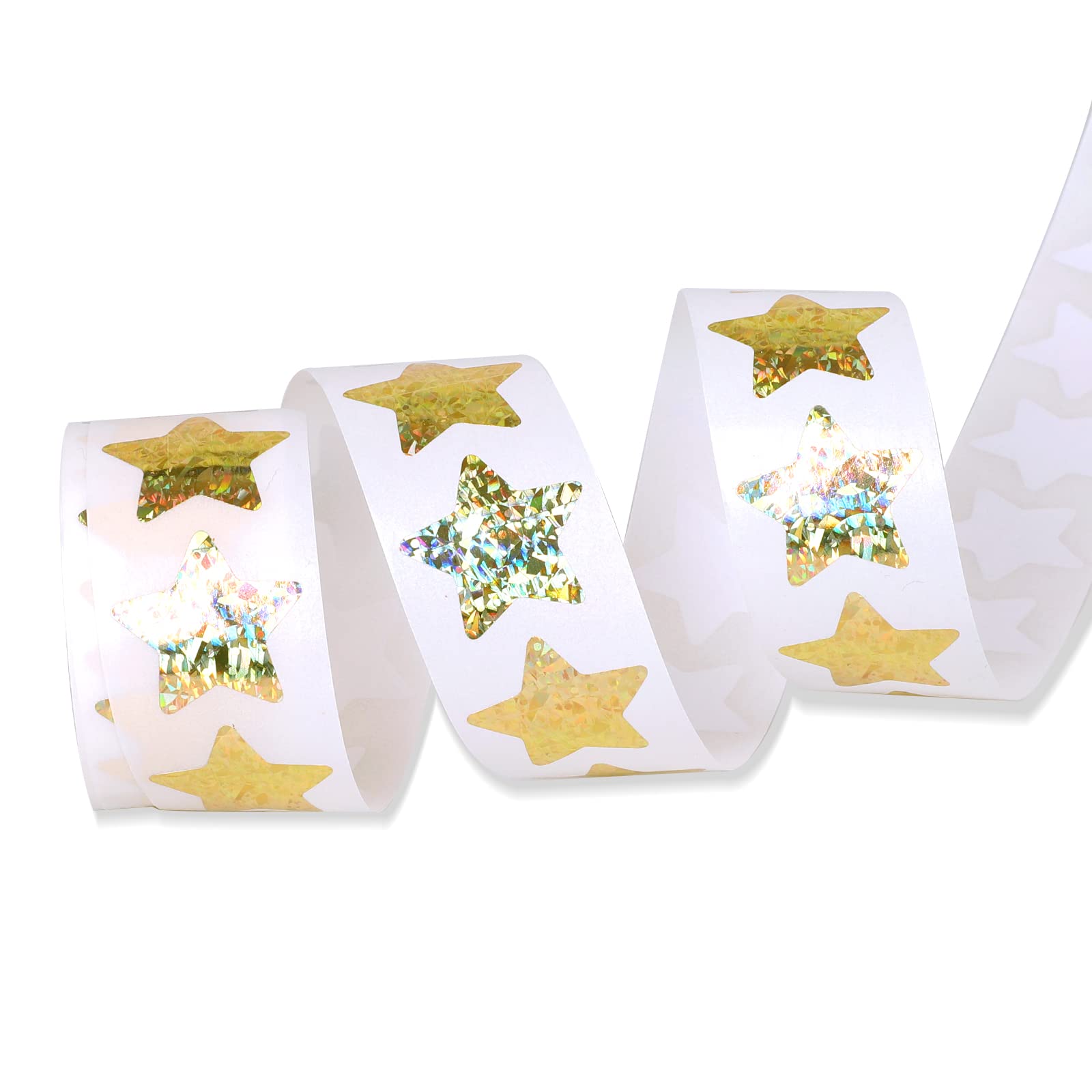 Snapklik.com : 1" Small Holographic Glitter Star Stickers For Kids Reward