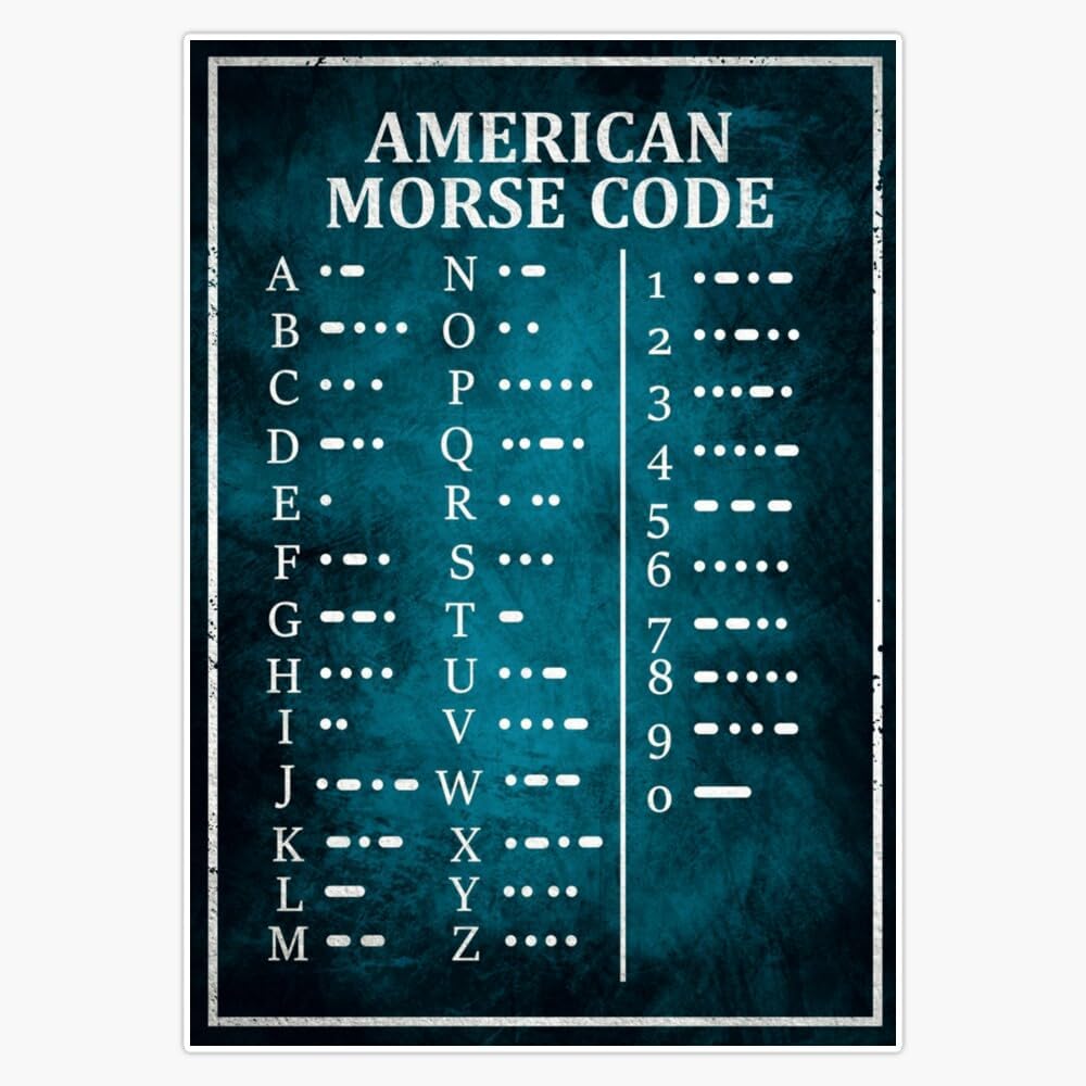 Amazon.com - Morse Code Chart Window Bumper Sticker Decal 5"
