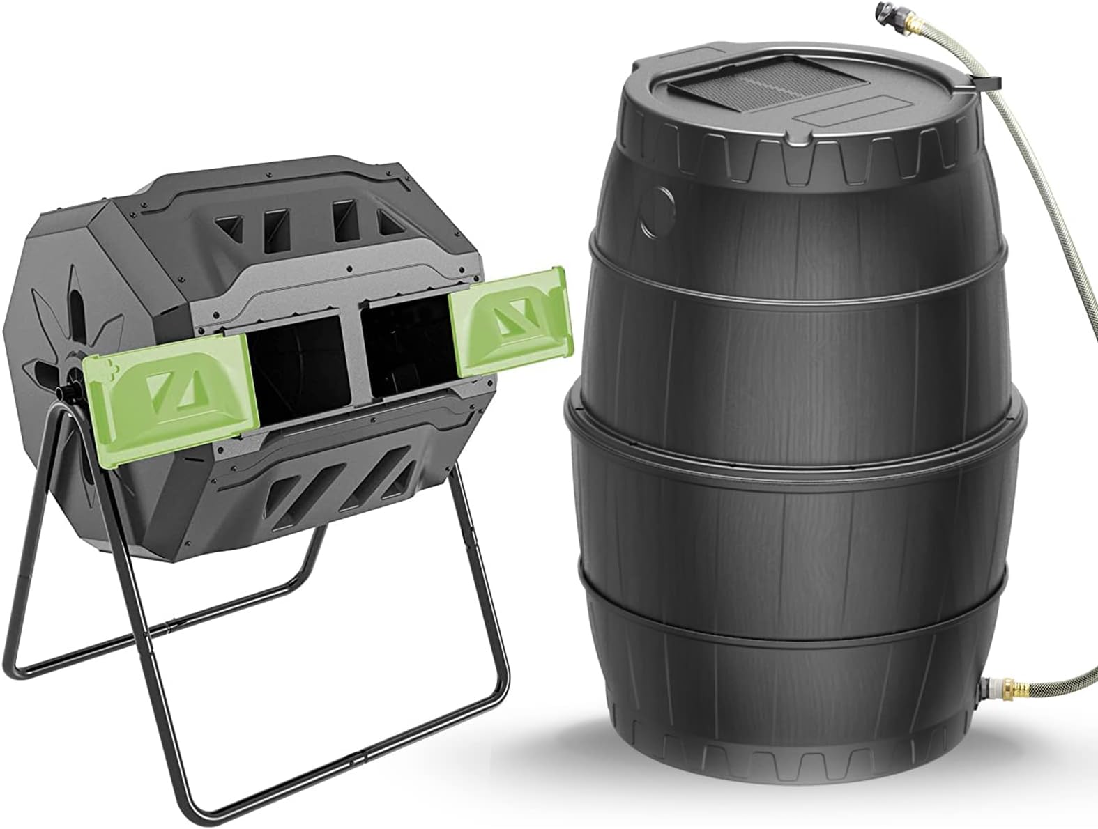 Amazon.com : BPA Free Garden Compost Bin and Rain Barrels to Collect ...