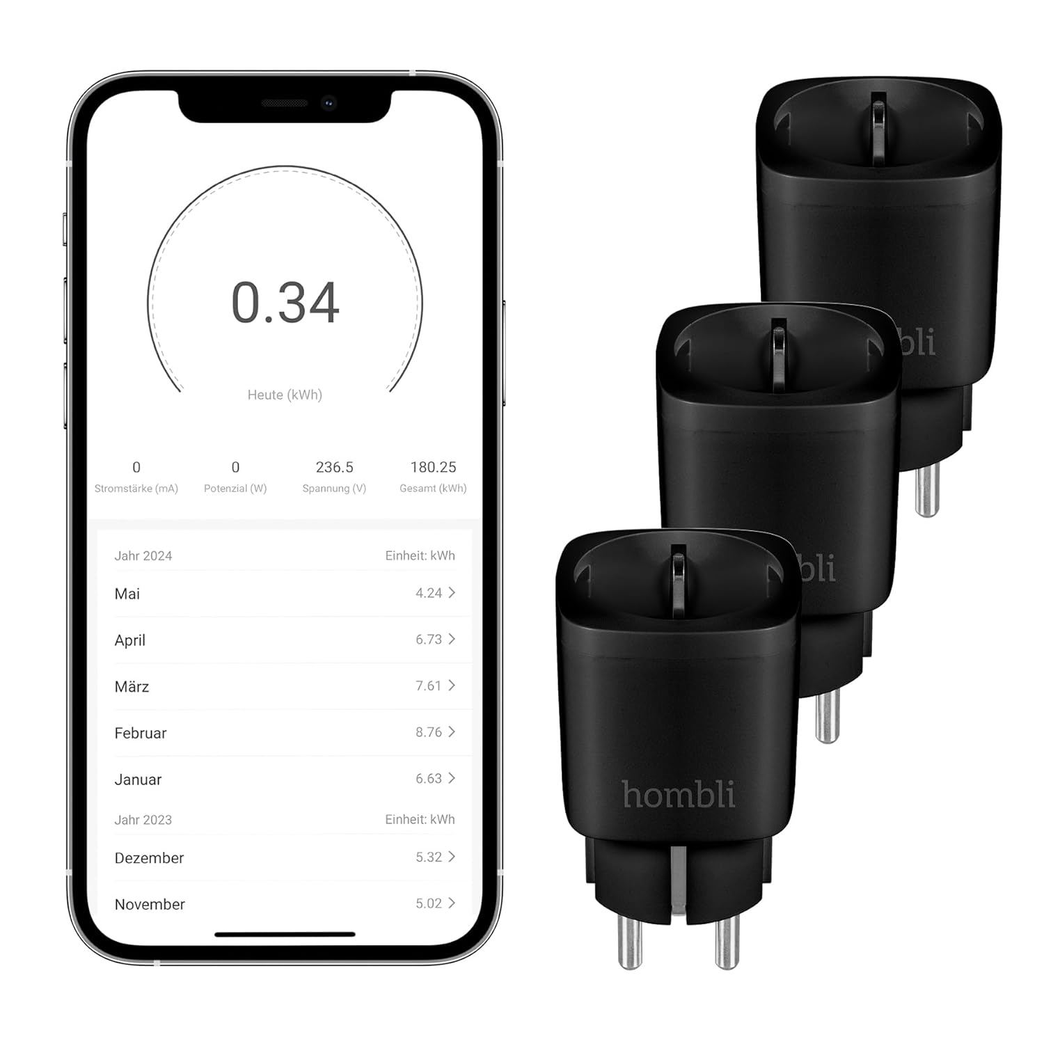 Hombli Smart Socket Combo Pack (3-Pack) – Smart Wi-Fi Sockets with ...