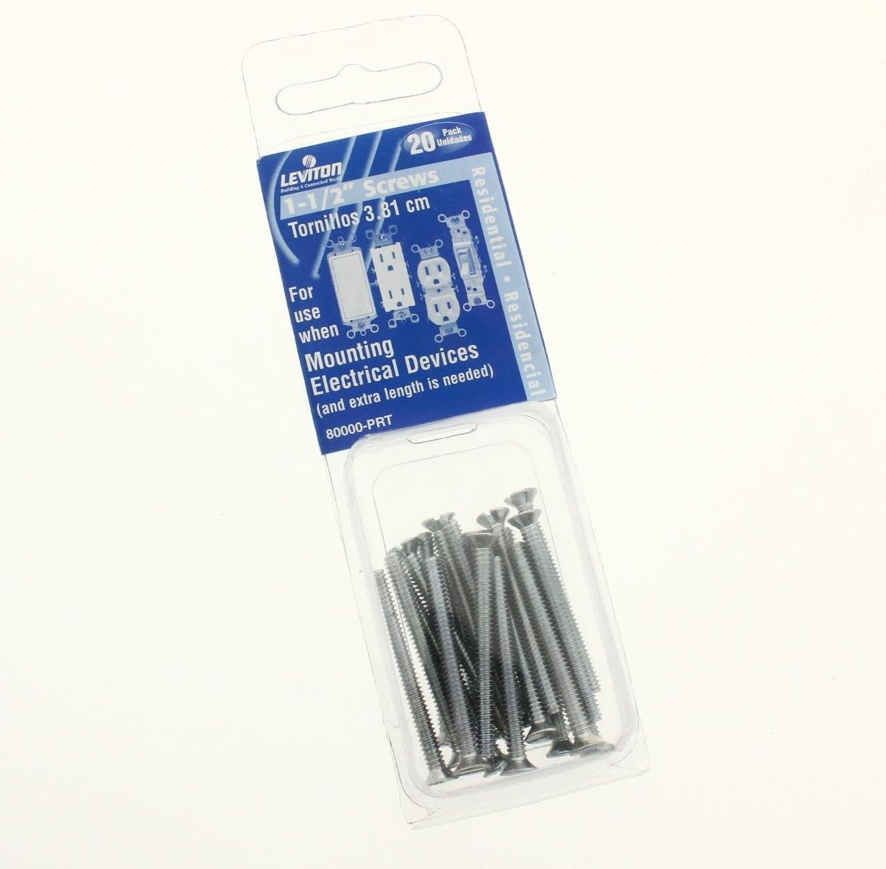 20 Leviton Extra Long 1-1/2" 6-32 Thread Flat Head Device Mounting ...
